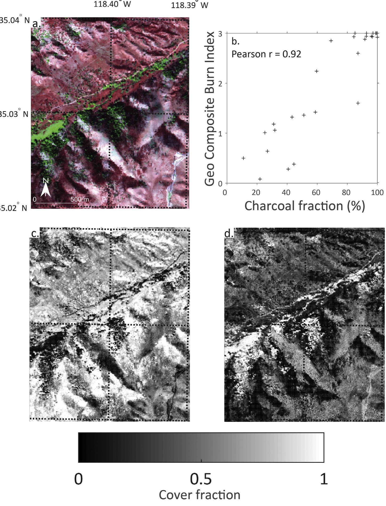 A) post-fire color composite from the airborne