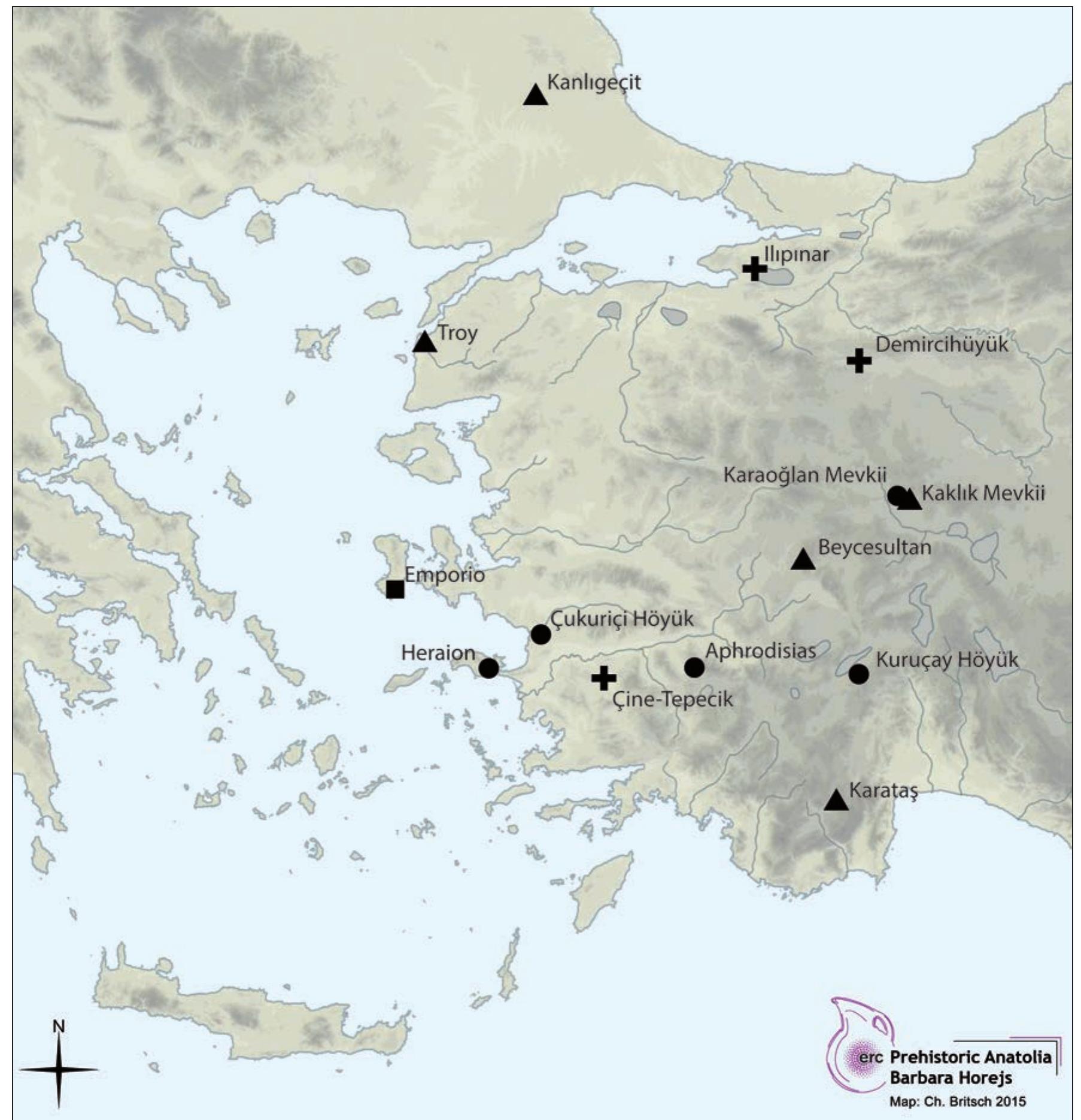 6 map of analysed eba sites with symbols matching to the