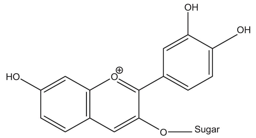 Chemical structure of anthocyanin (ph