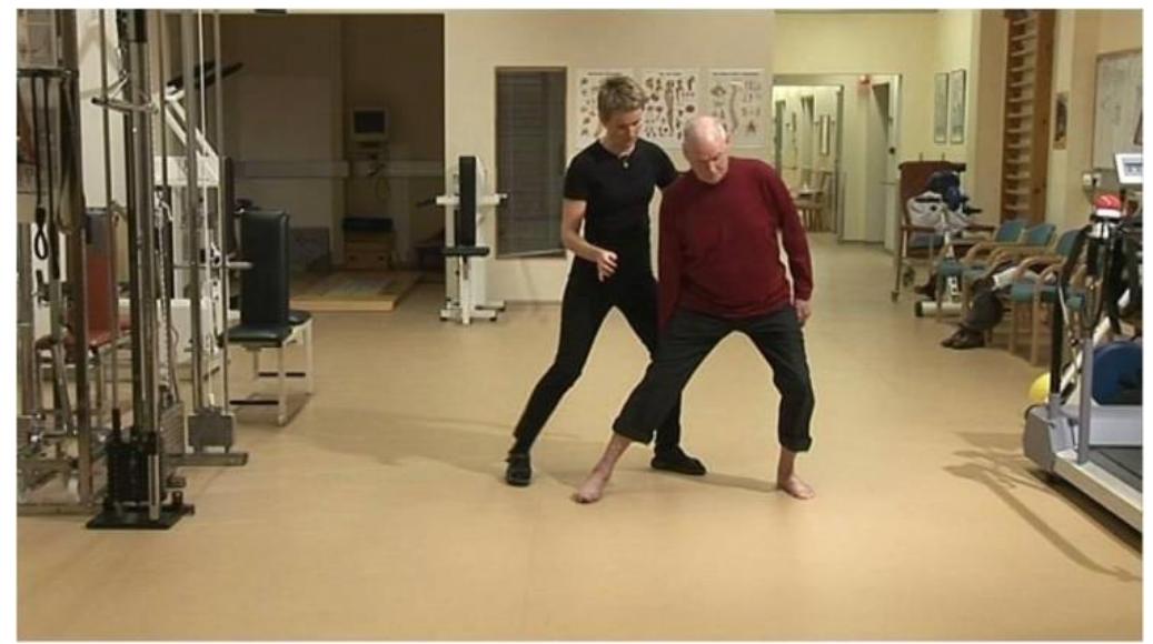The exercises were performed in bare feet on firm and soft