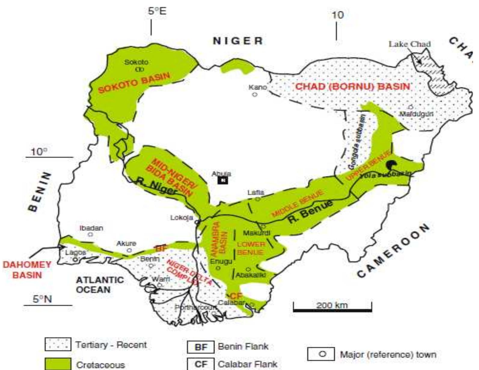 Geological map of nigeria showing the major geological