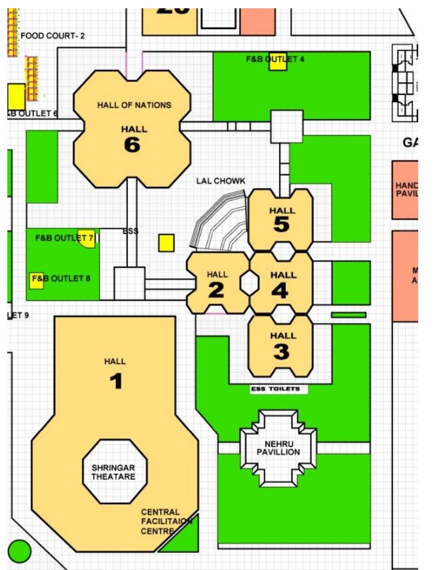 site plan of hall of nations and hall of industries