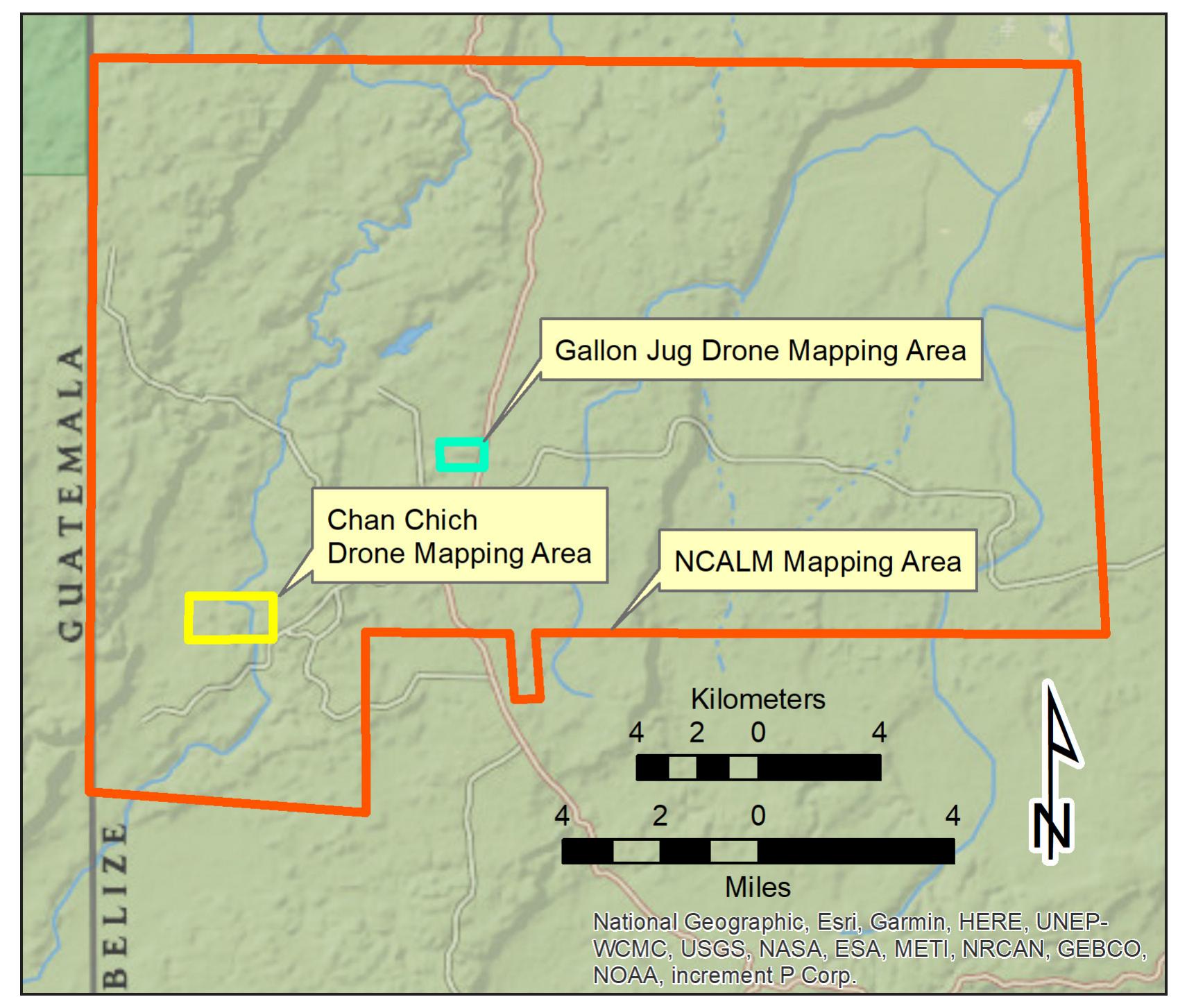 1. locations of the various lidar mapping missions. during