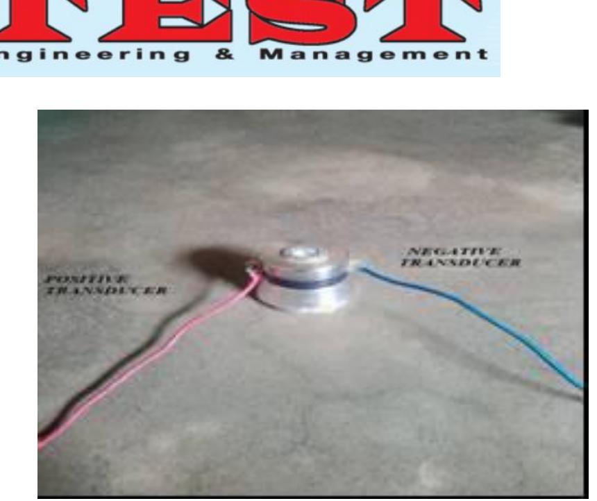 Cross section view of transducer pzt -piezo electric effect