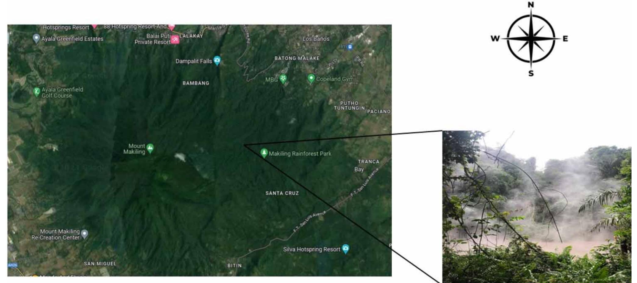 | the satellite map of maria makiling rainforest reserve