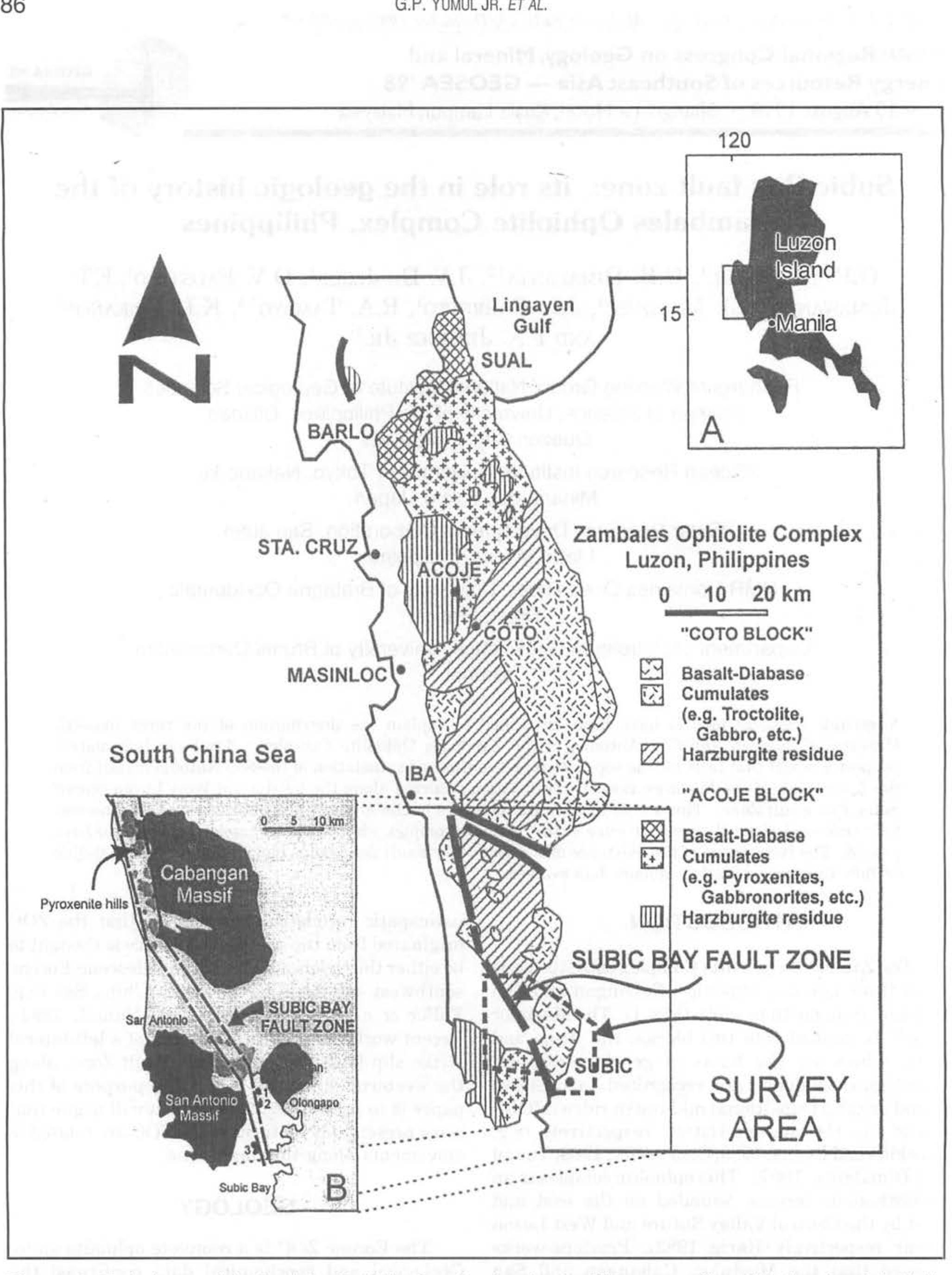 Geologic map of the zambales ophiolite complex showing the
