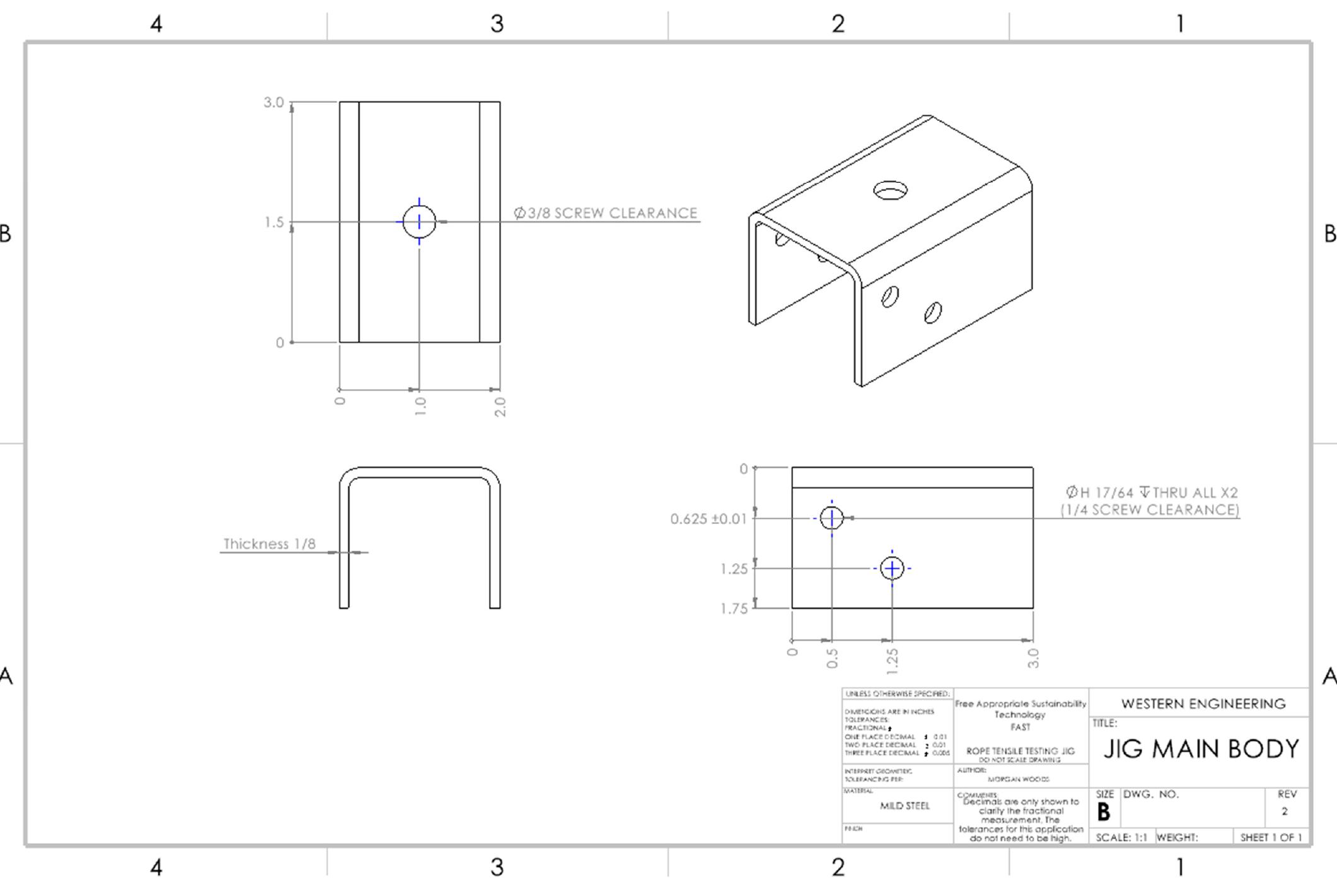 A1. drawing of main jig body for open-source rope tensile