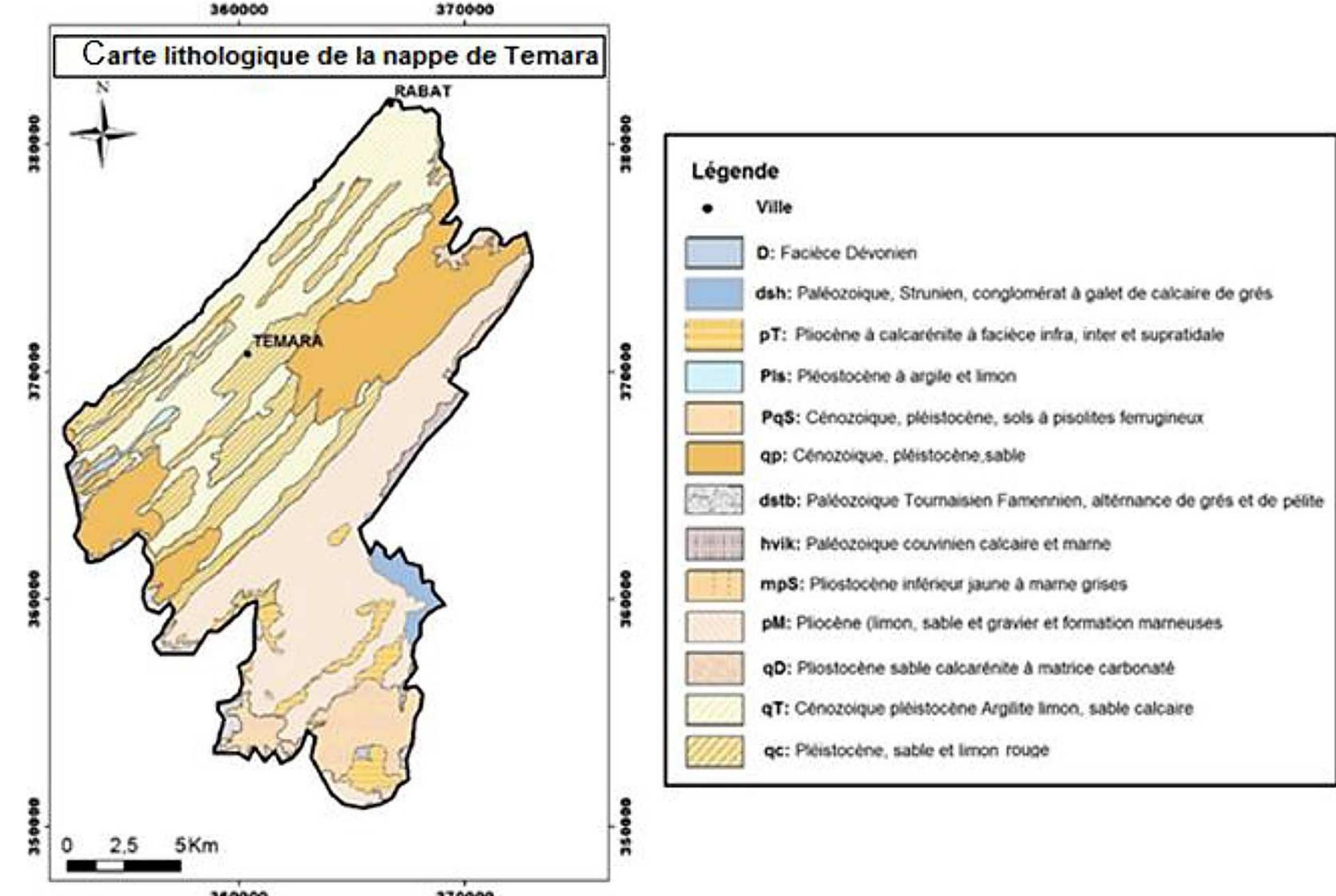 Geological map of the study area (extracts from the