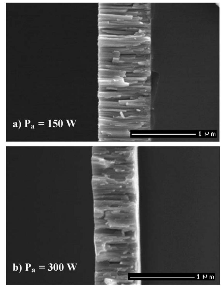 Cross-section sem micrographs of mocr films elaborated on
