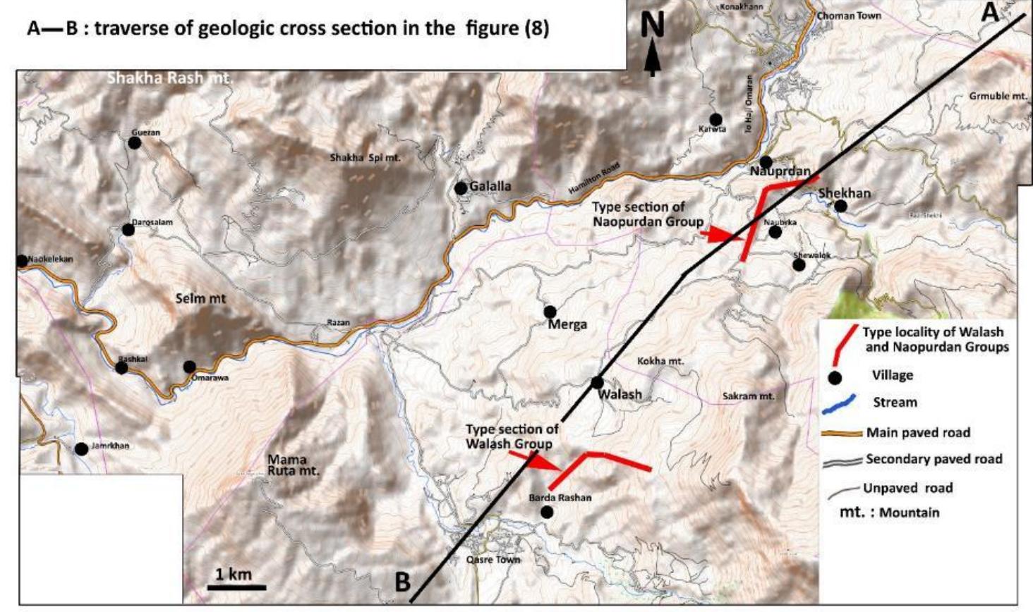 Topographic map of the soran area shows the location of the