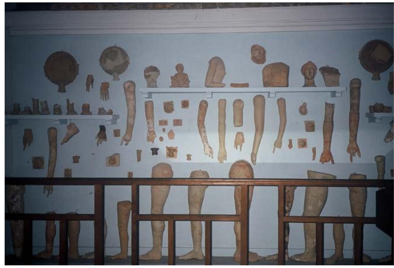 Votive offerings of body parts in terracotta from the