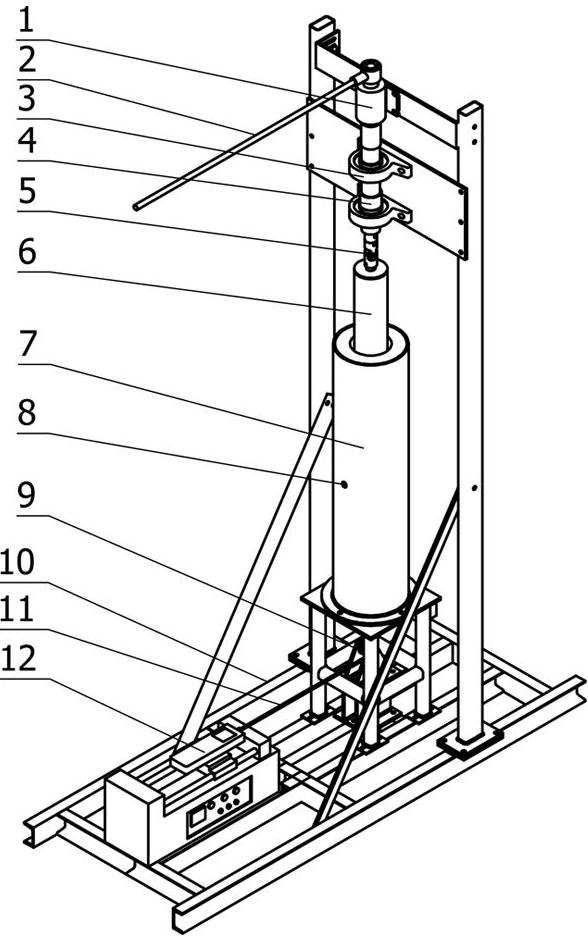 Anti-torque system testing stand: 1. torque sensor; 2.