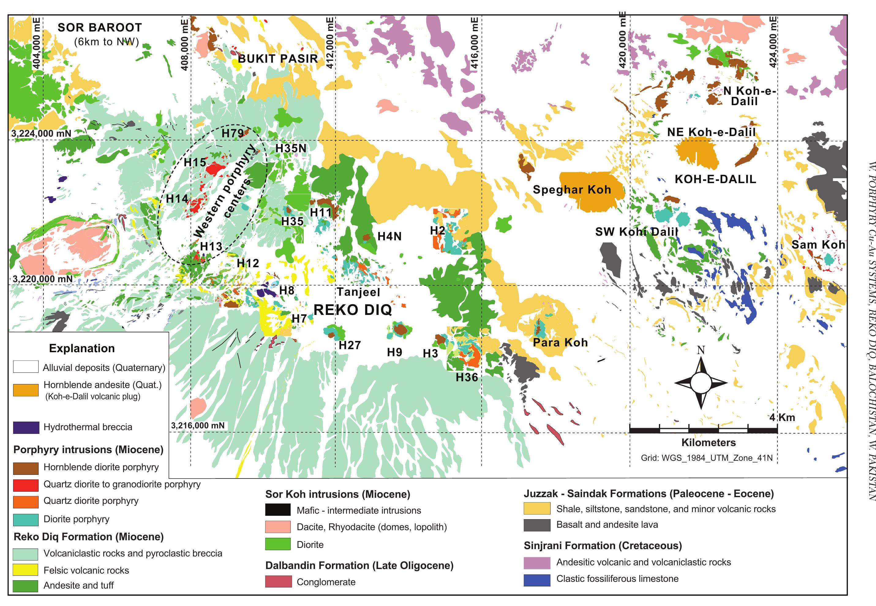 Fic. 2. geologic outcrop map of reko dig cluster and