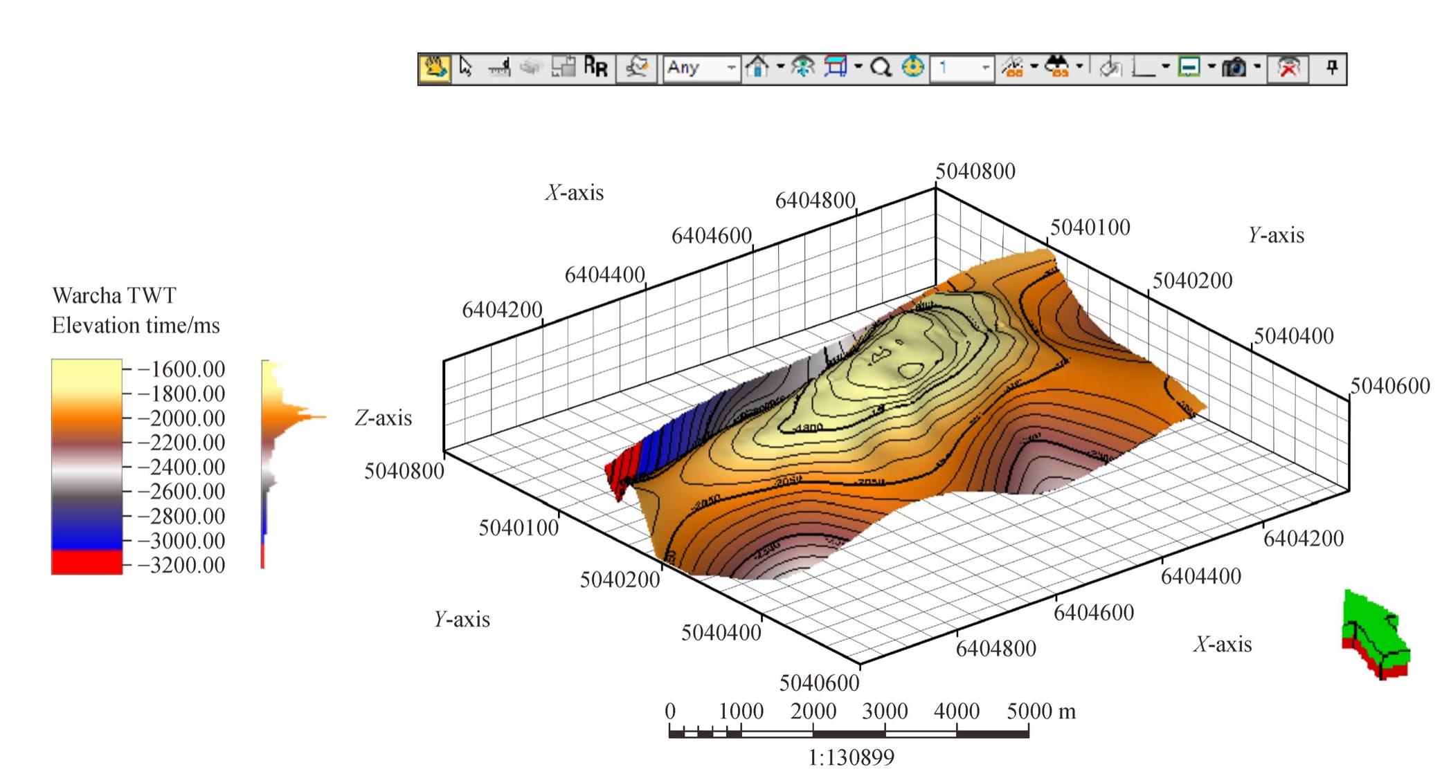 3d structural model of the top early permian arkosic
