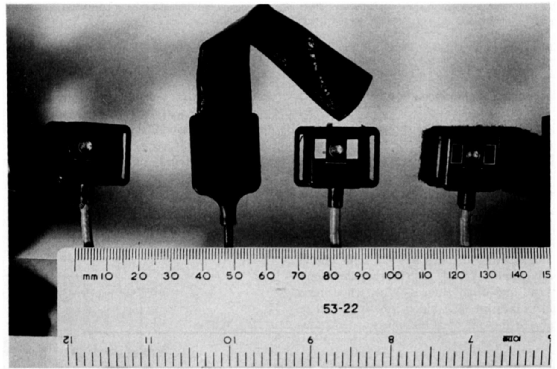 Photograph of plethysmographs. from left to right: red led