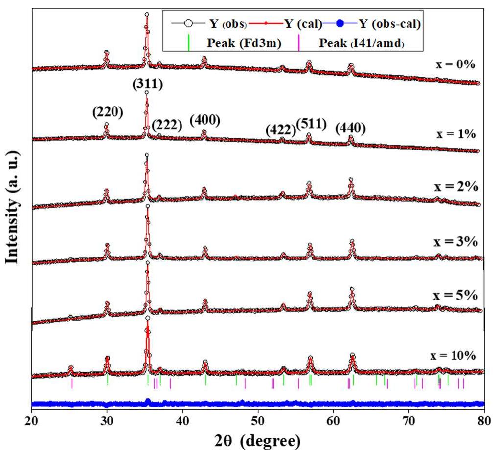 Rietveld refined x-ray diffraction patterns of tio,-doped