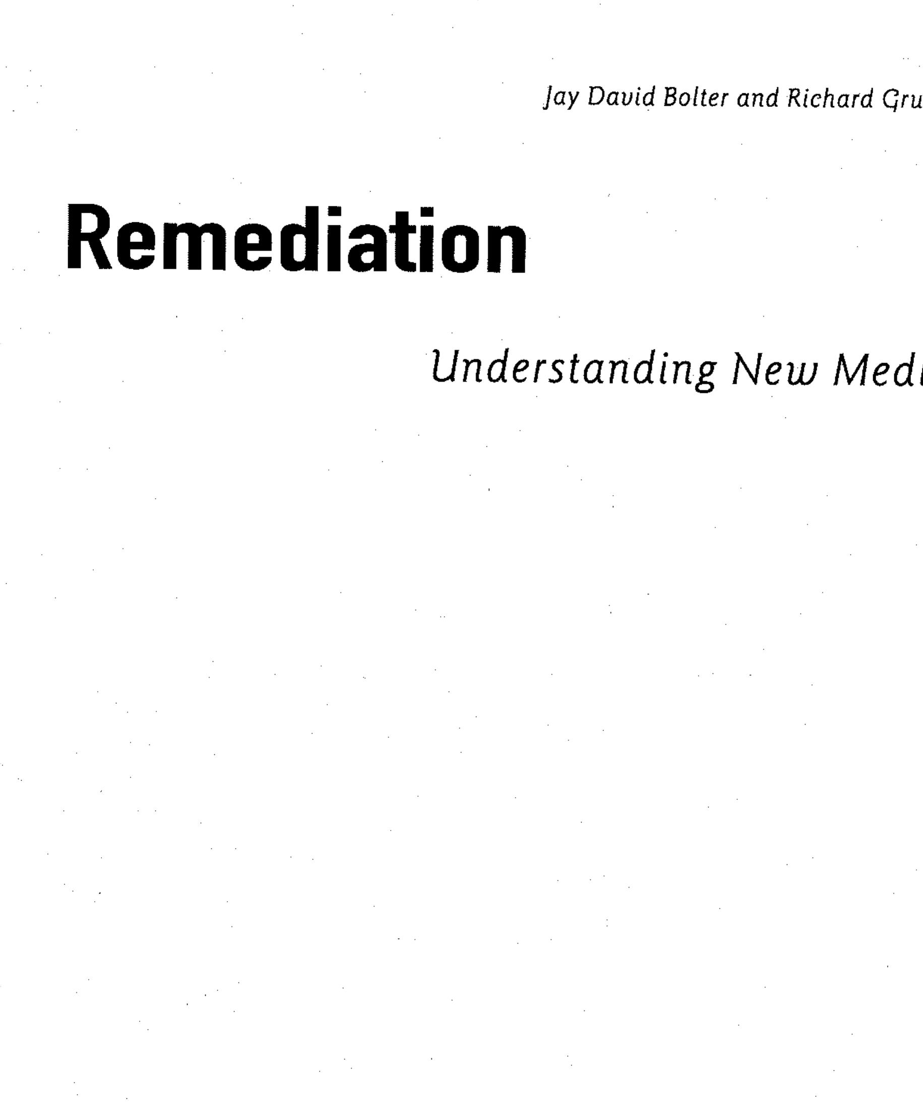 (PDF) Remediation: Understanding new media