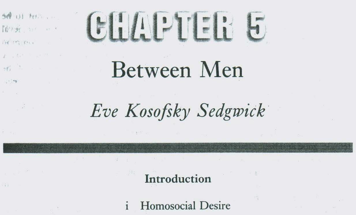 (PDF) Between men: English literature and male homosocial desire