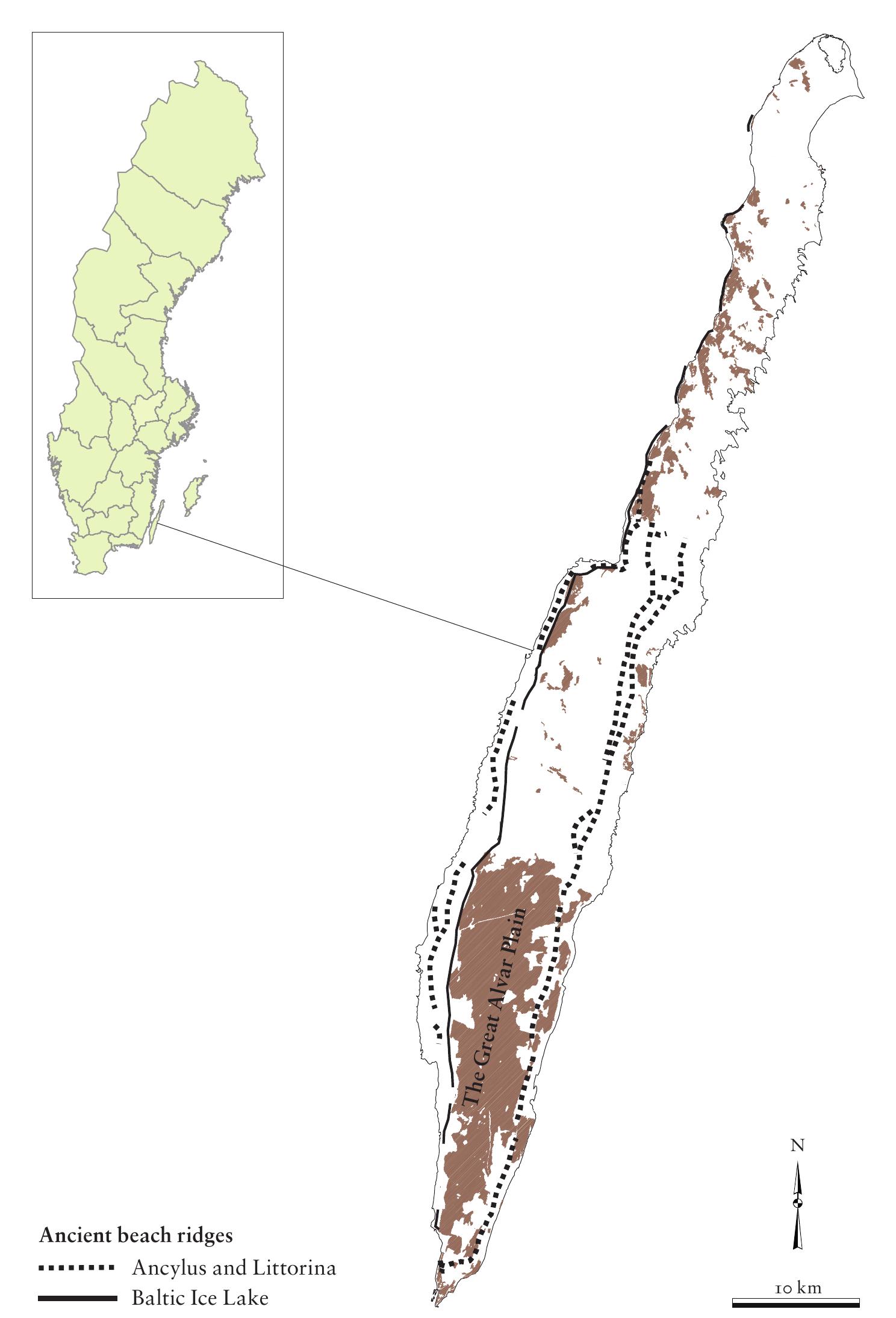 Map of oland, and its location in sweden. drawing: ylva