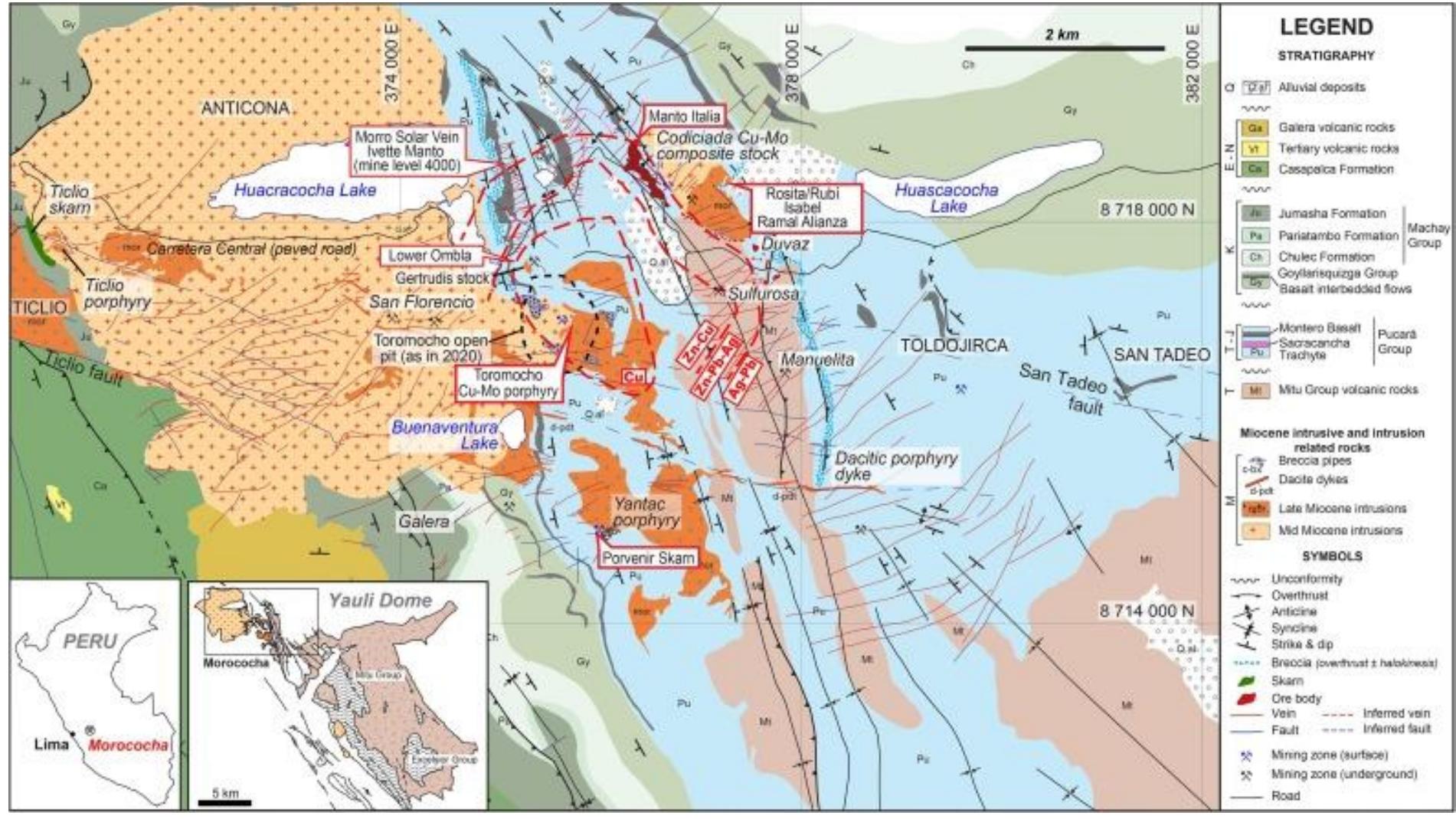 Regional geologic map of the morococha mining district