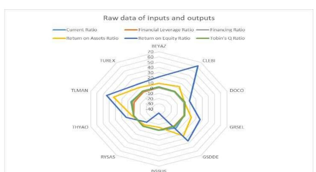 Raw data of inputs and outputs charts