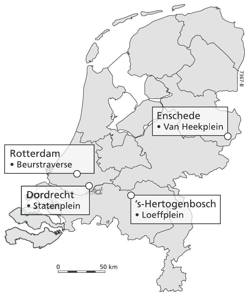 Map of the netherlands indicating the location of the