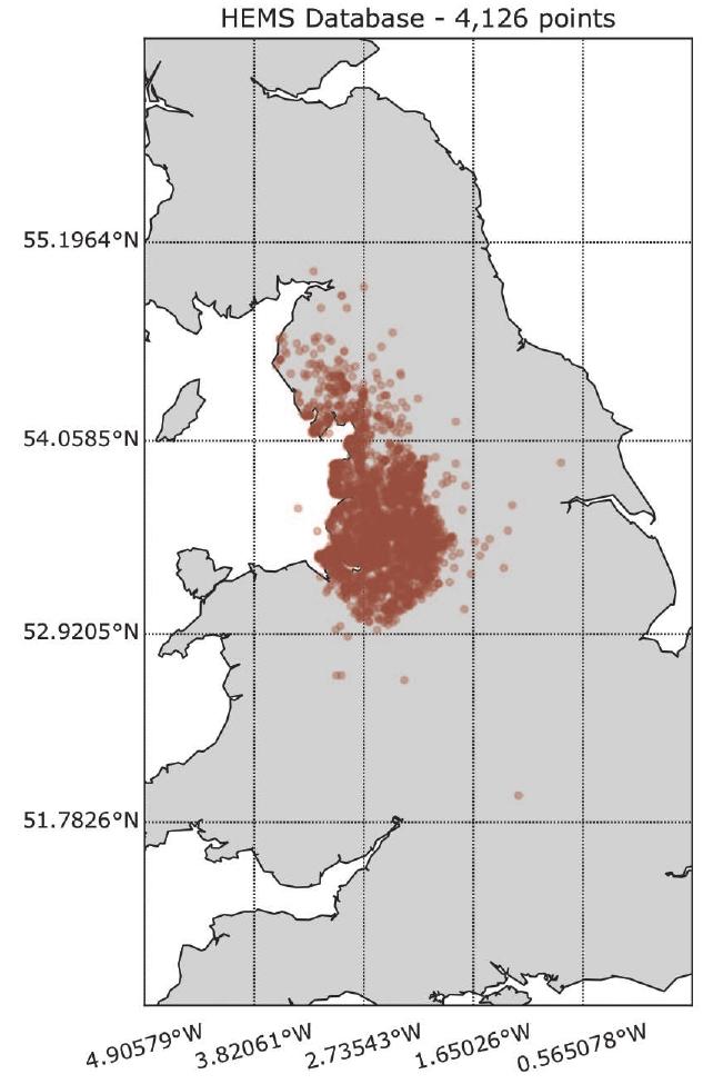 Locations of incidents from hems database a matheuristic