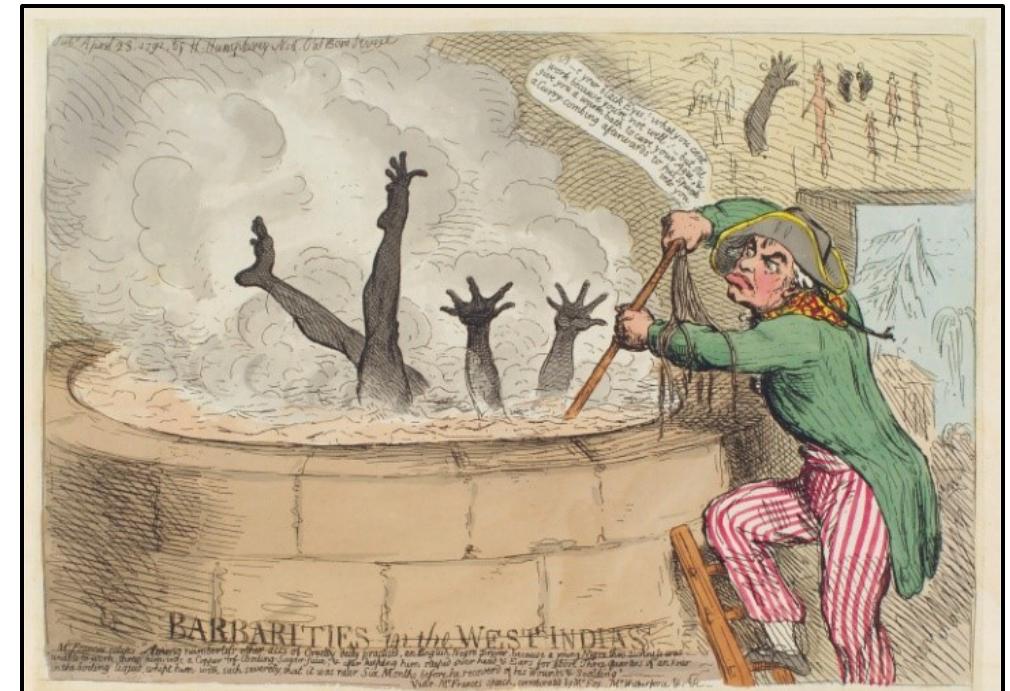 Gilray satirises the barbarities of sugar production in 1791