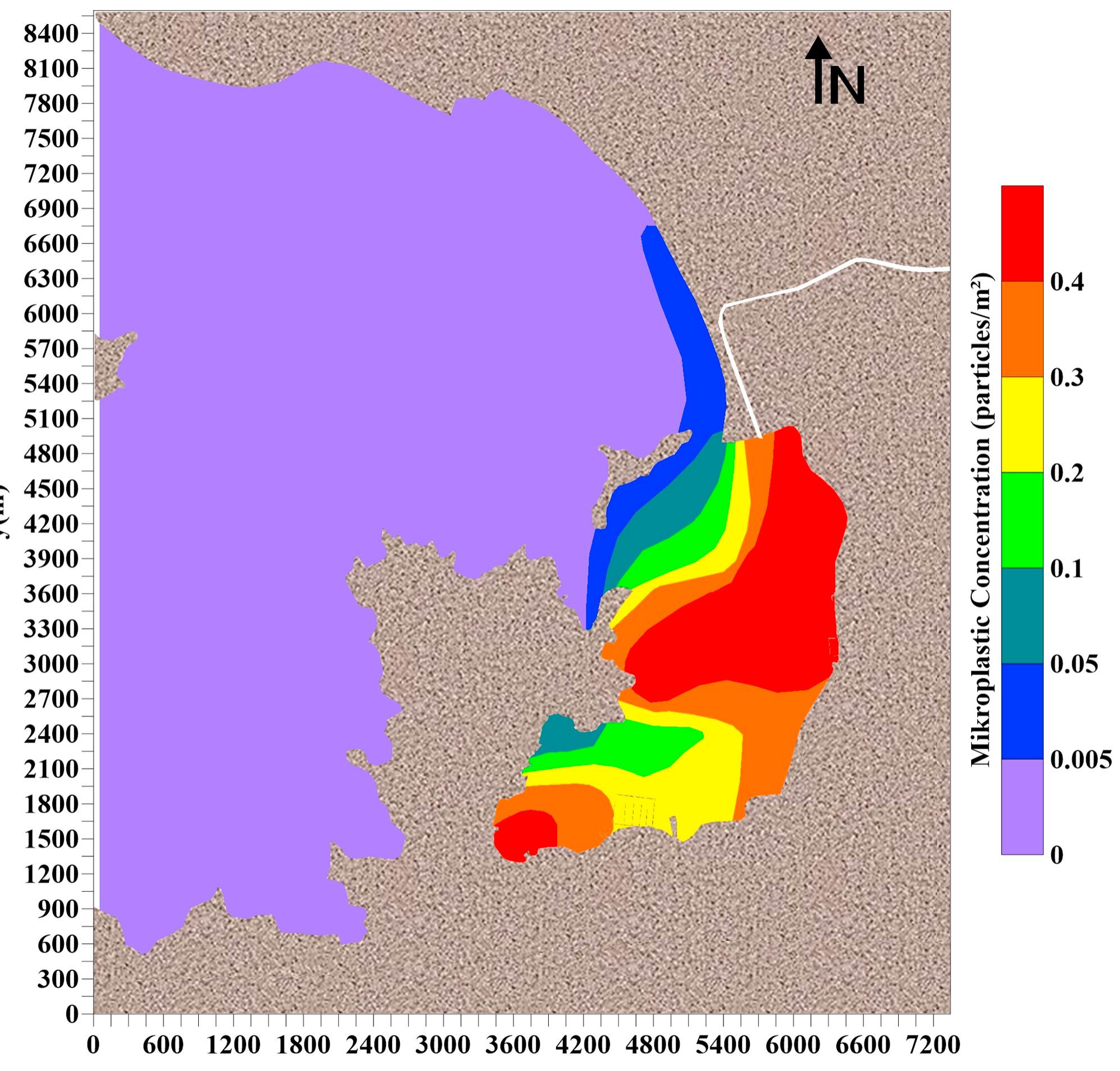 Microplastic distribution at the surface of the fethiye