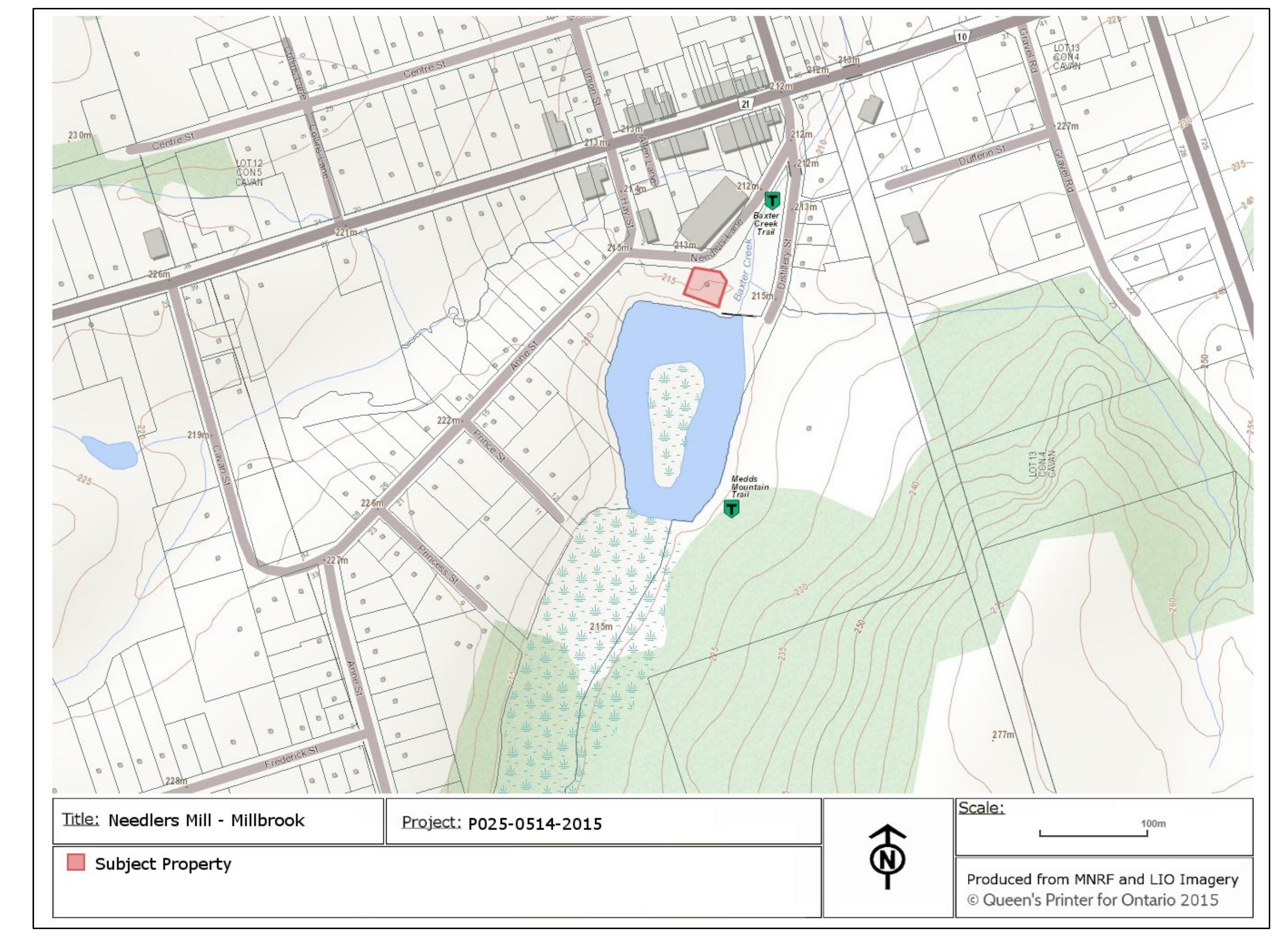 Map 10.2: topographic map of subject property