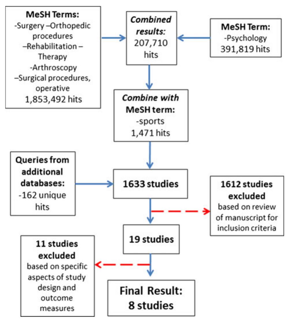 Study flowchart undergoing acl reconstruction that are