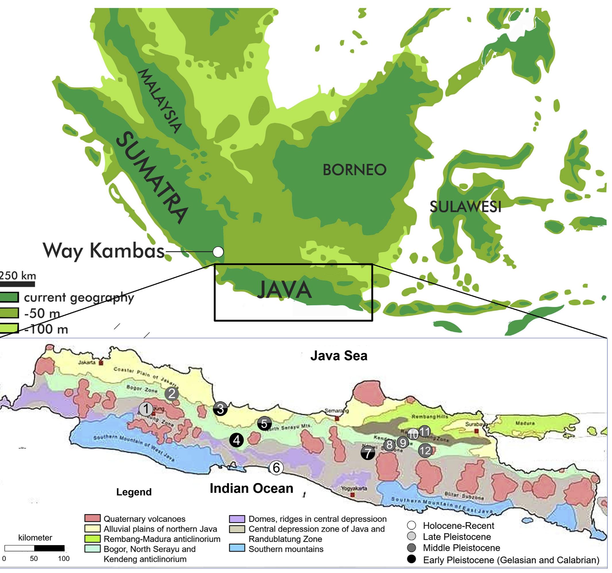 Map of sundaland (top, adapted from voris, 2000;