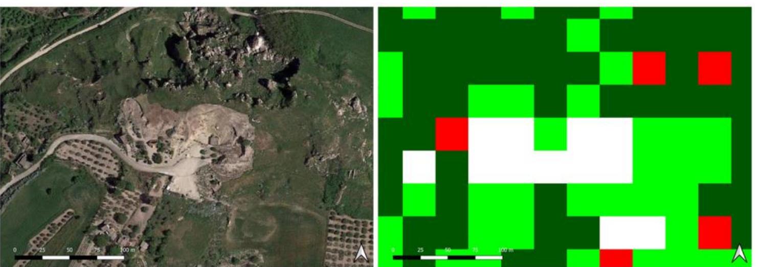 Detail of the quarry identification. the image provided a