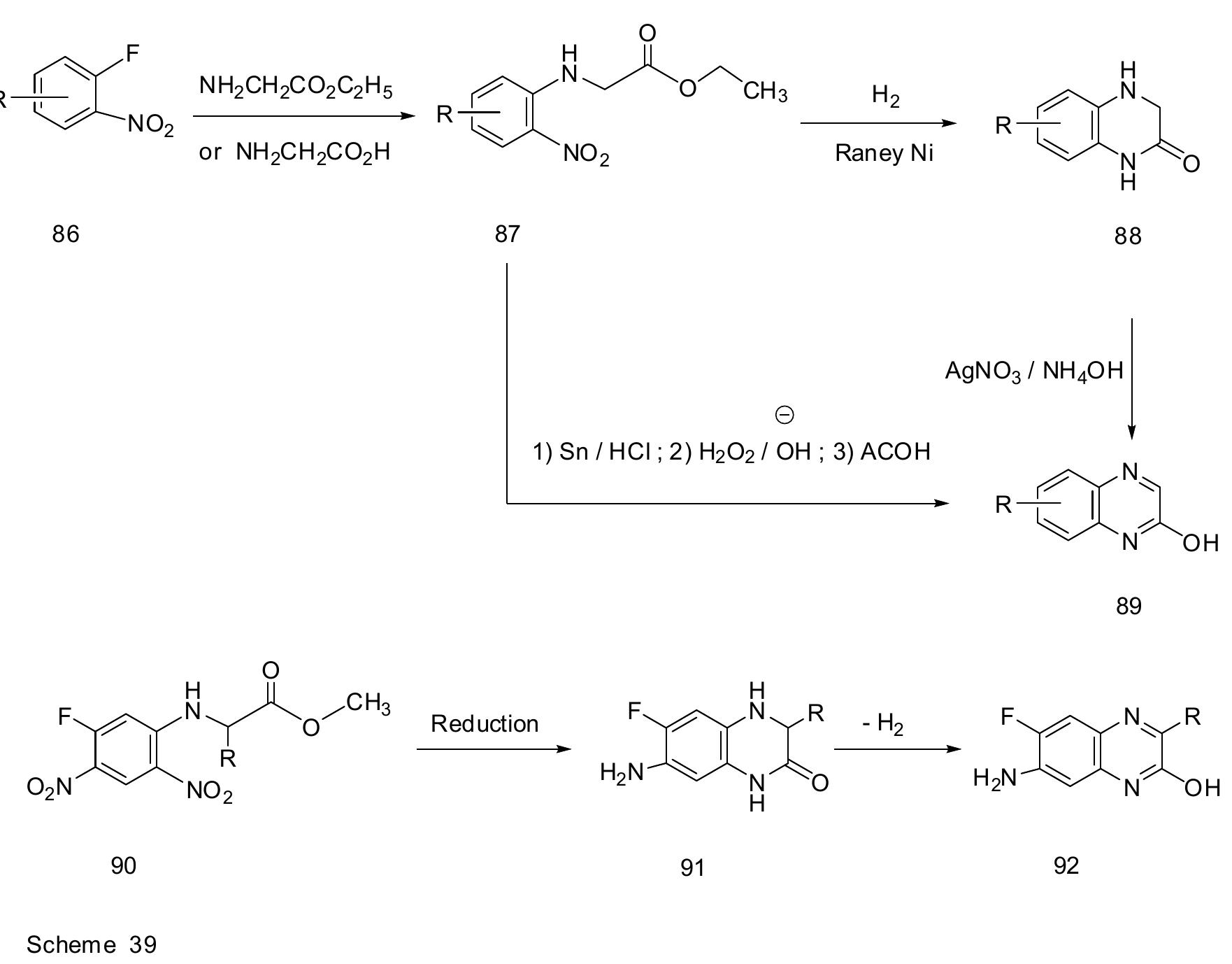 6-chloro-1h-quinoxalin-2-one 99 was prepared by reaction of