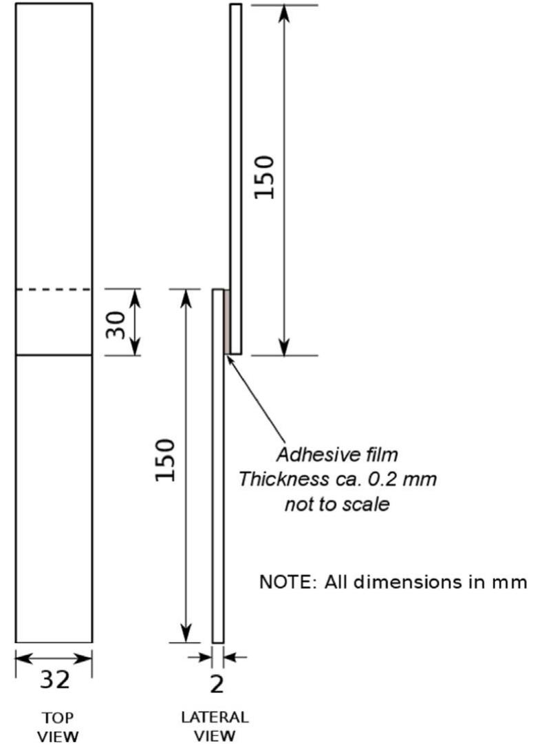 Schematic of single lap-shear test specimen.
