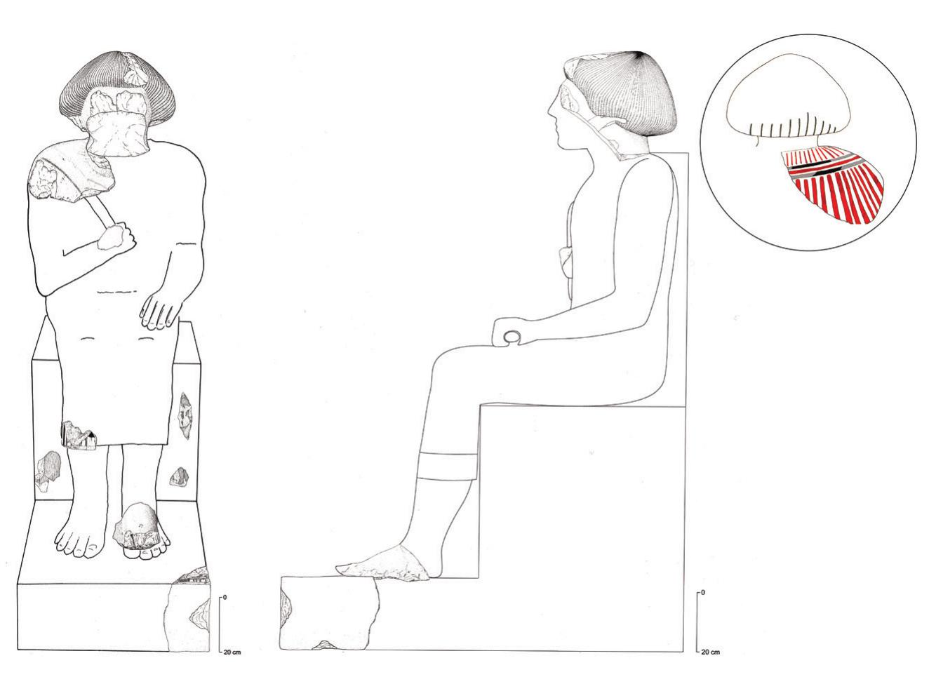 A. over life-size limestone statue of a canaanite dignitary,