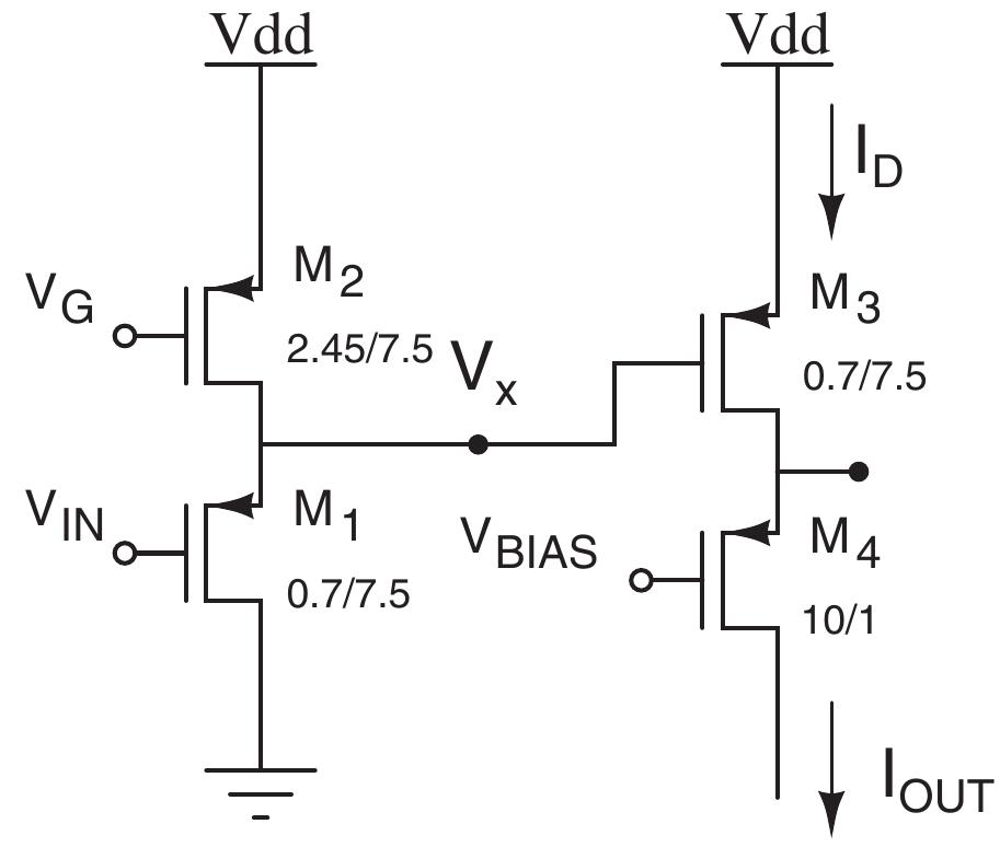 Process and mismatch compensated current source circuit.