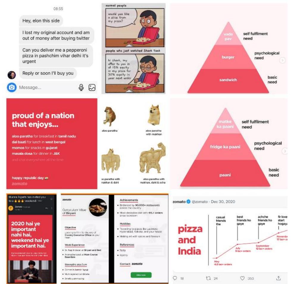 1. collection of memes sourced from zomato india’s official