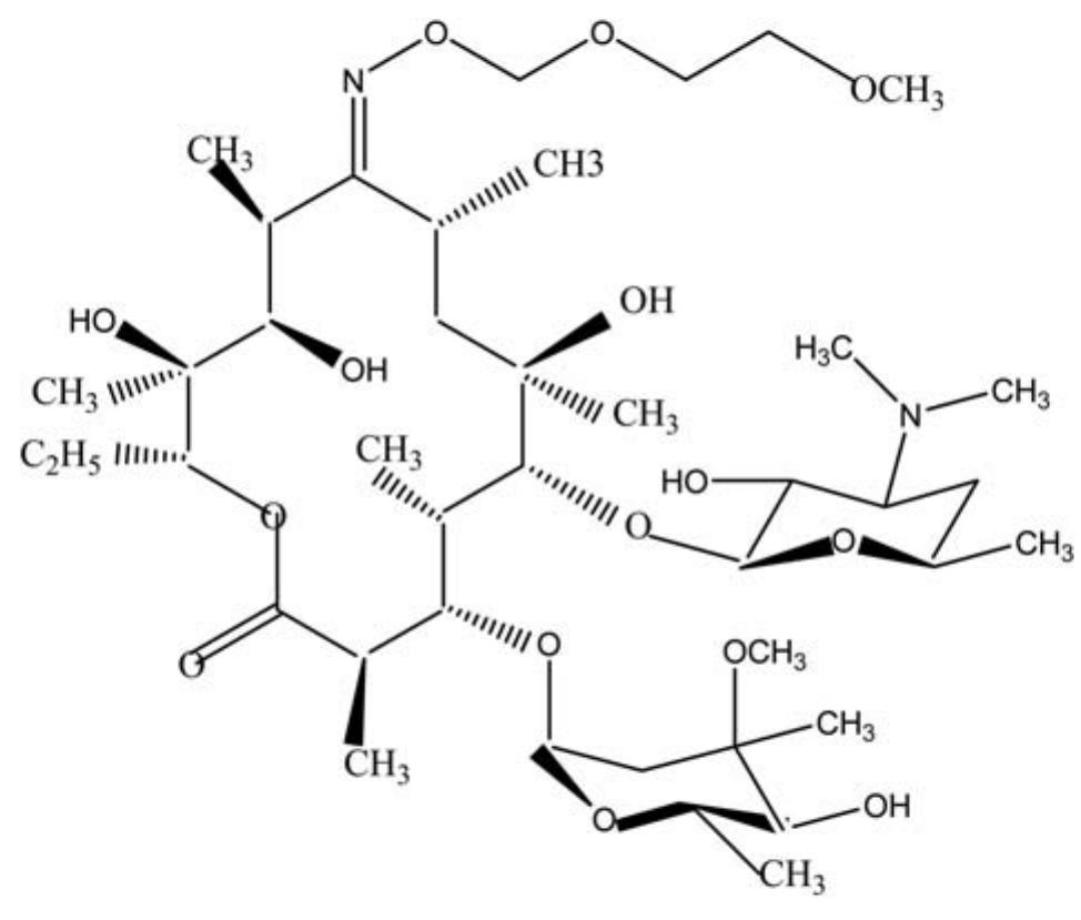 Structural formula of roxithromycin.