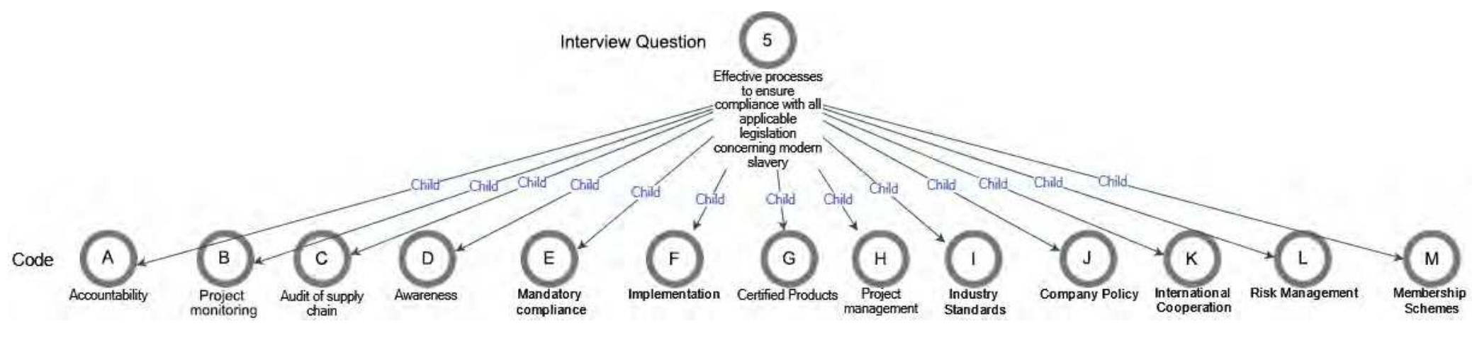 Interview analysis - codes extracted from interview question