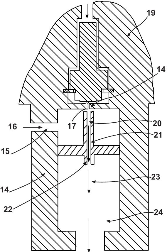 (1). detailed sketch of a device according to the invention