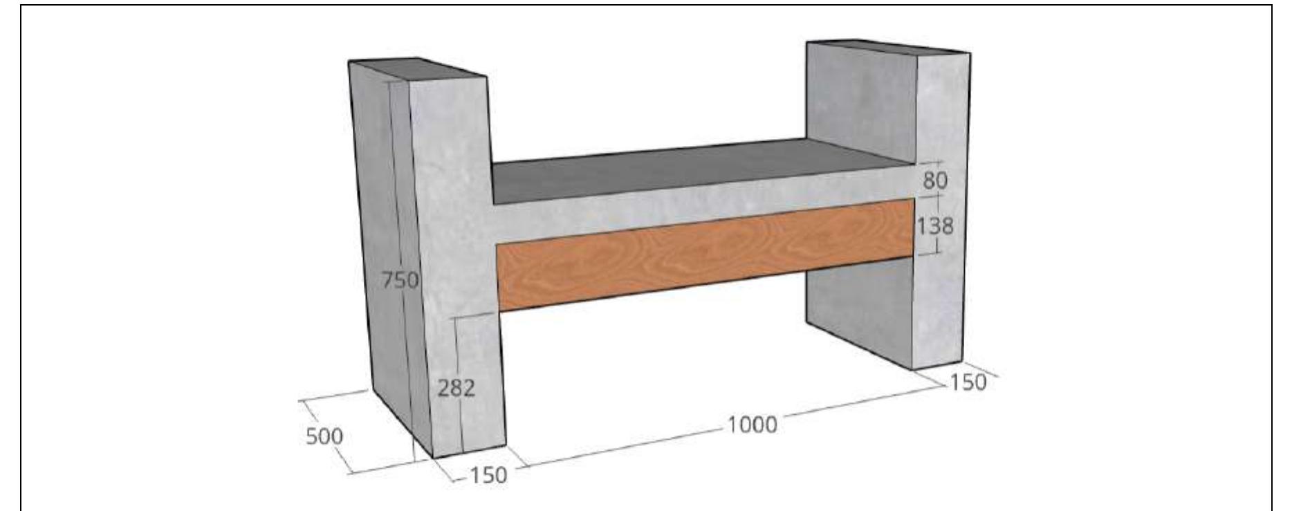 For the walls and slab refer to the specimens plans in