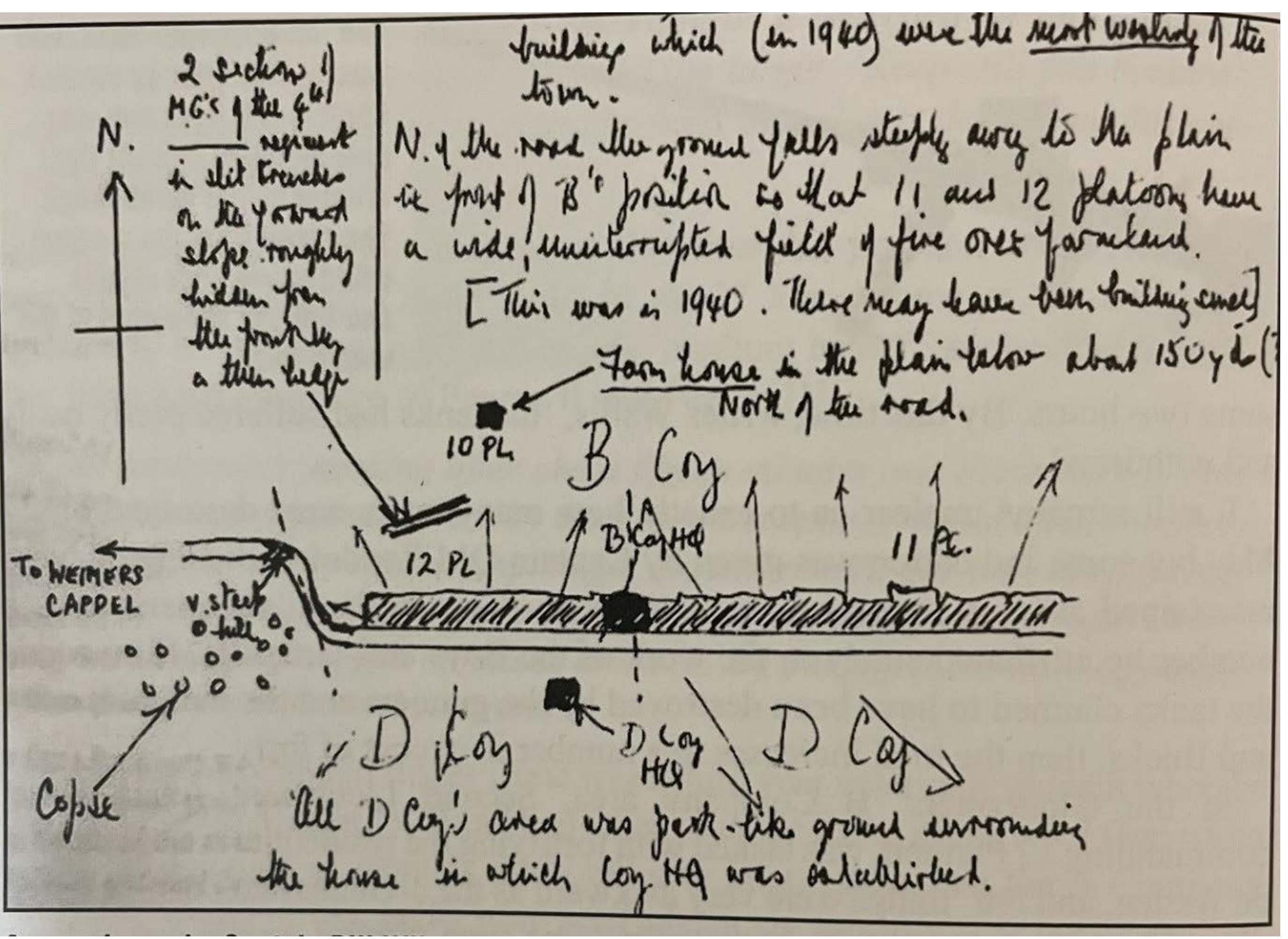 A sketch map of the positions held in the north western