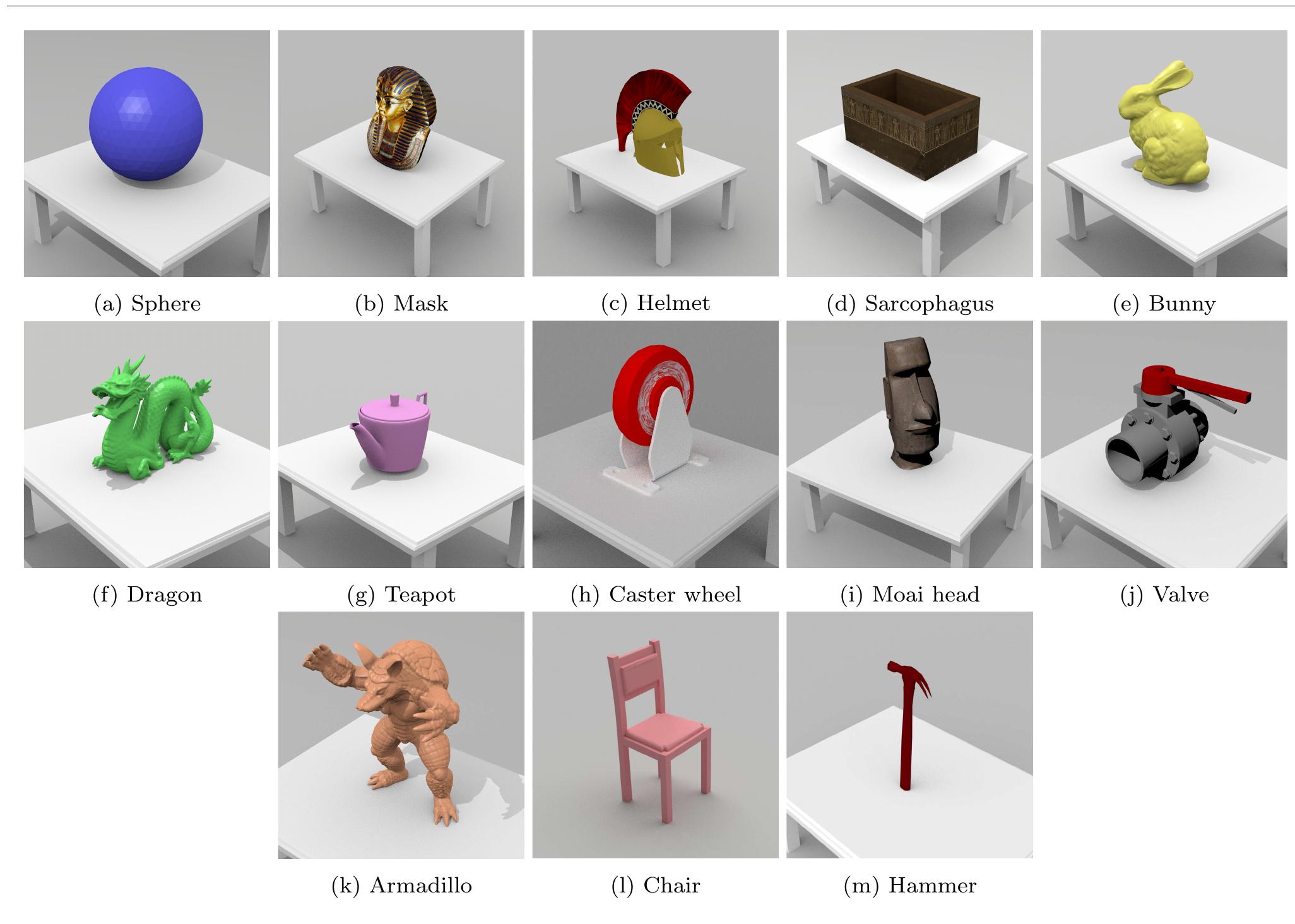 3d models used for testing the 3d cnn.