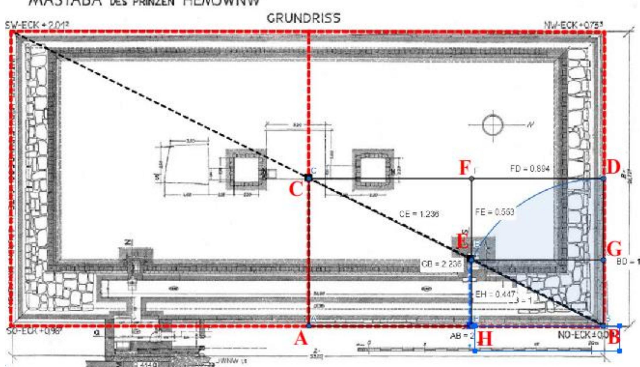 overview of hemiunu’s mastaba & serdab in accordance with