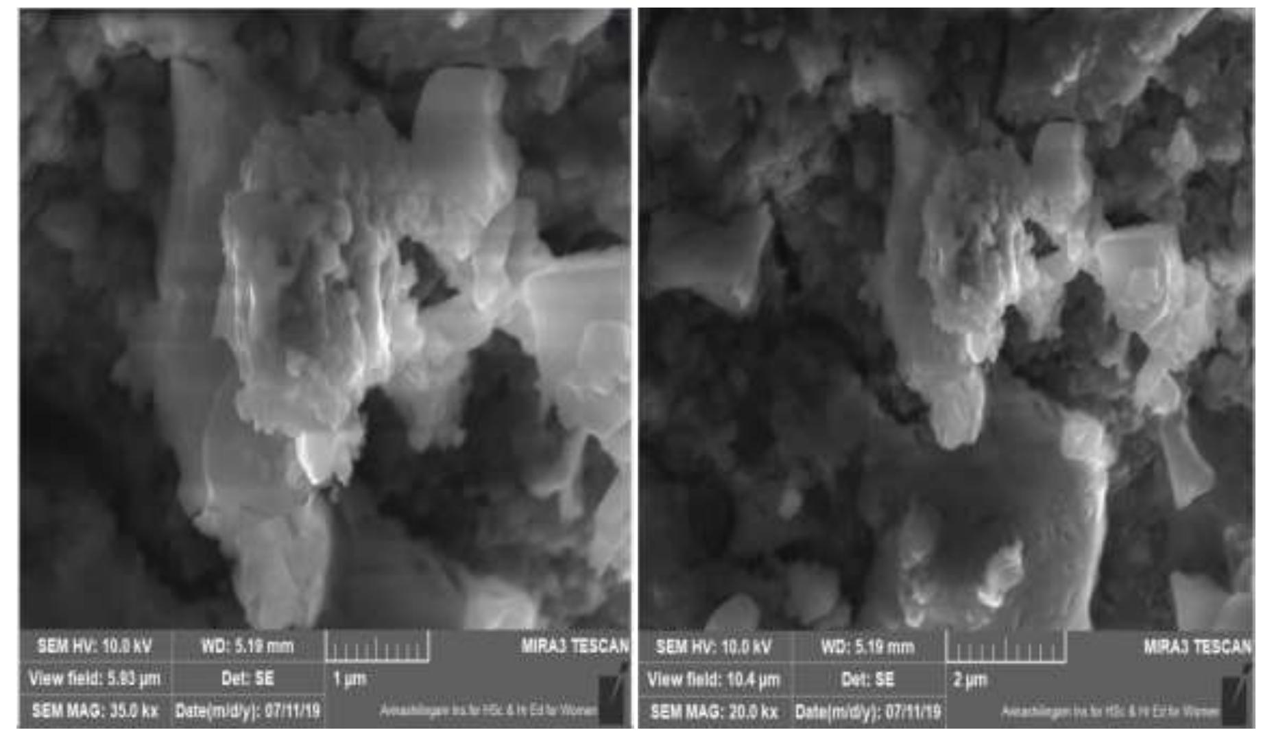 Sem morphological image of iron nanoparticles. as shown in
