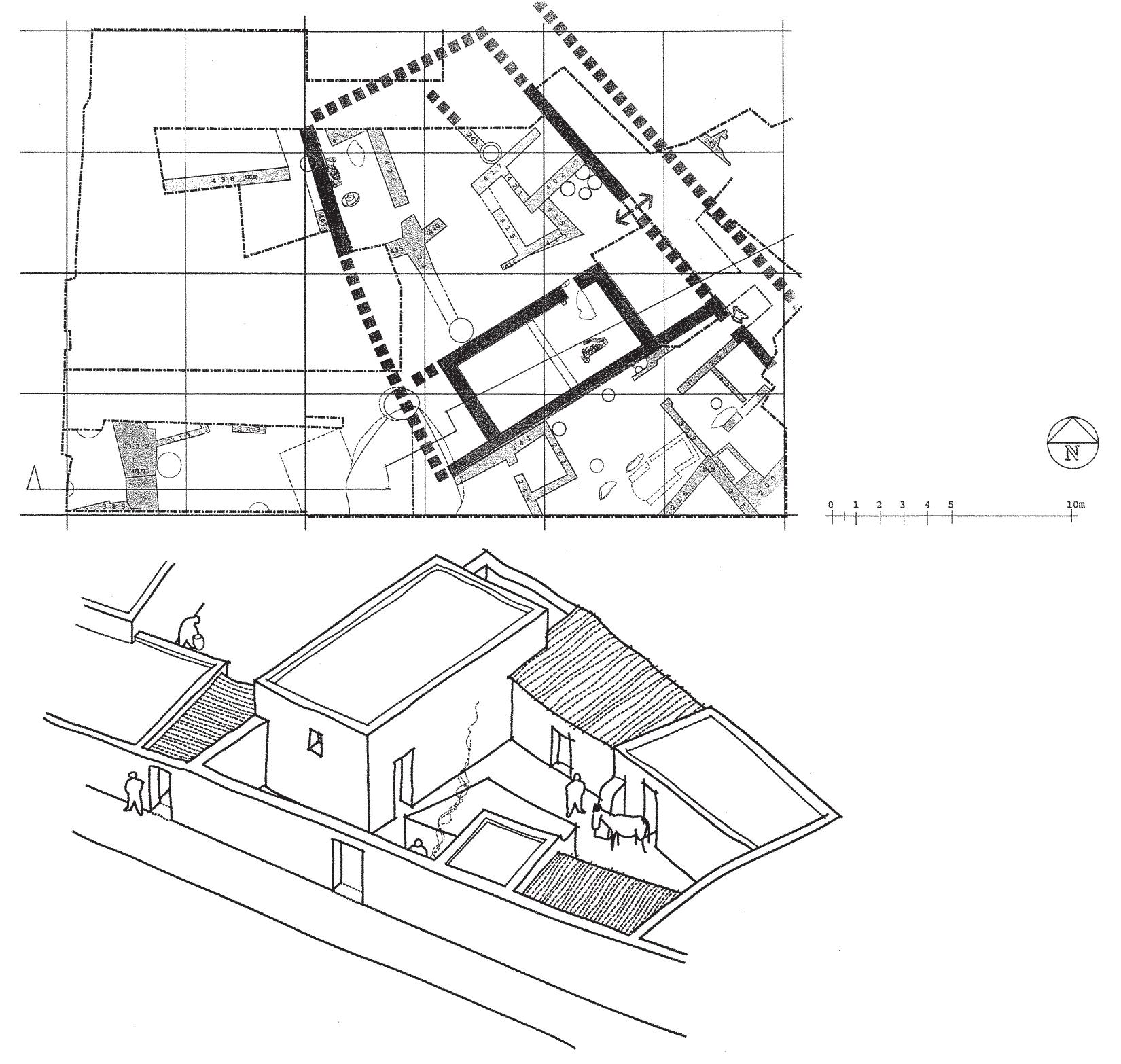 The house of the donkey and the wheel (city i), plan and