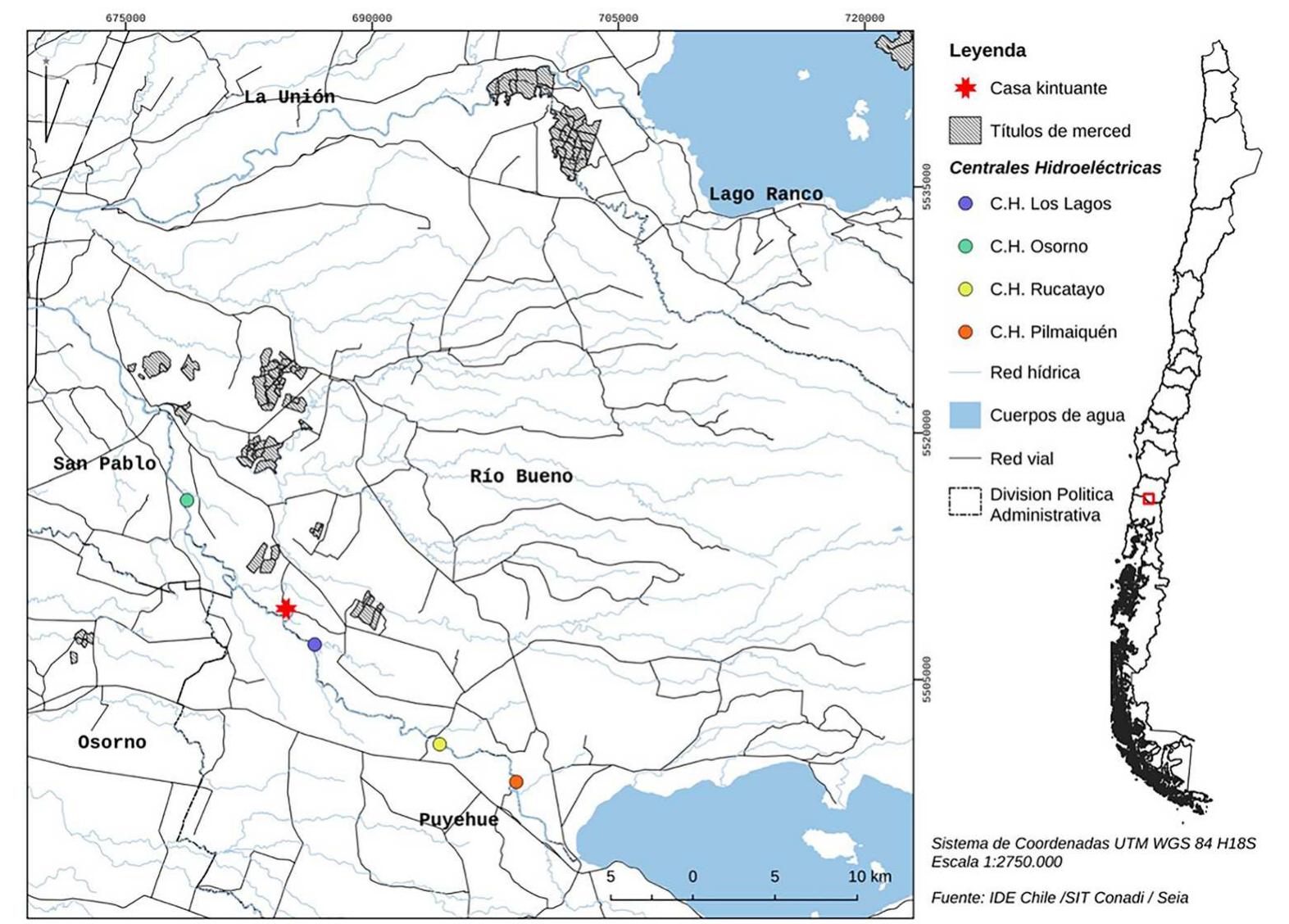 Map 1. mapuche-williche territories between the pilmaiquén