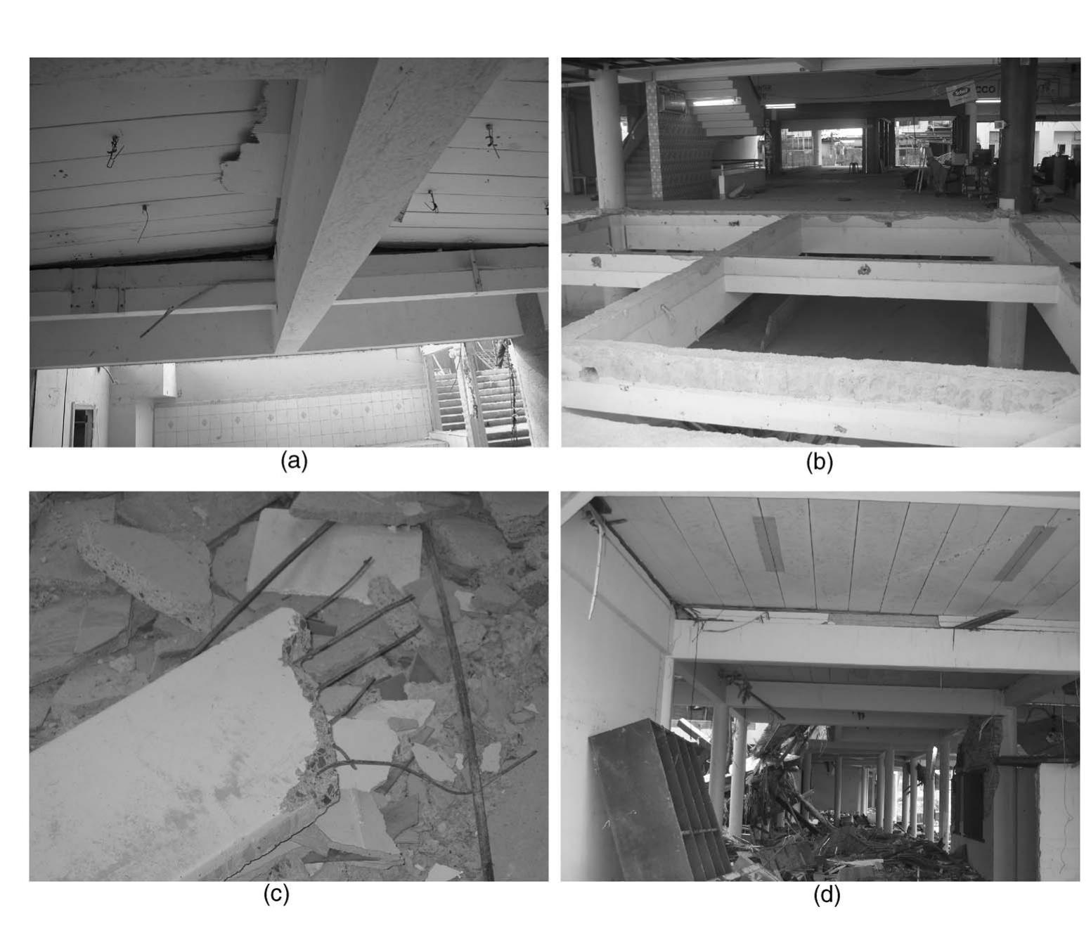 (a) and (b) damage to precast slab strips in a patong beach