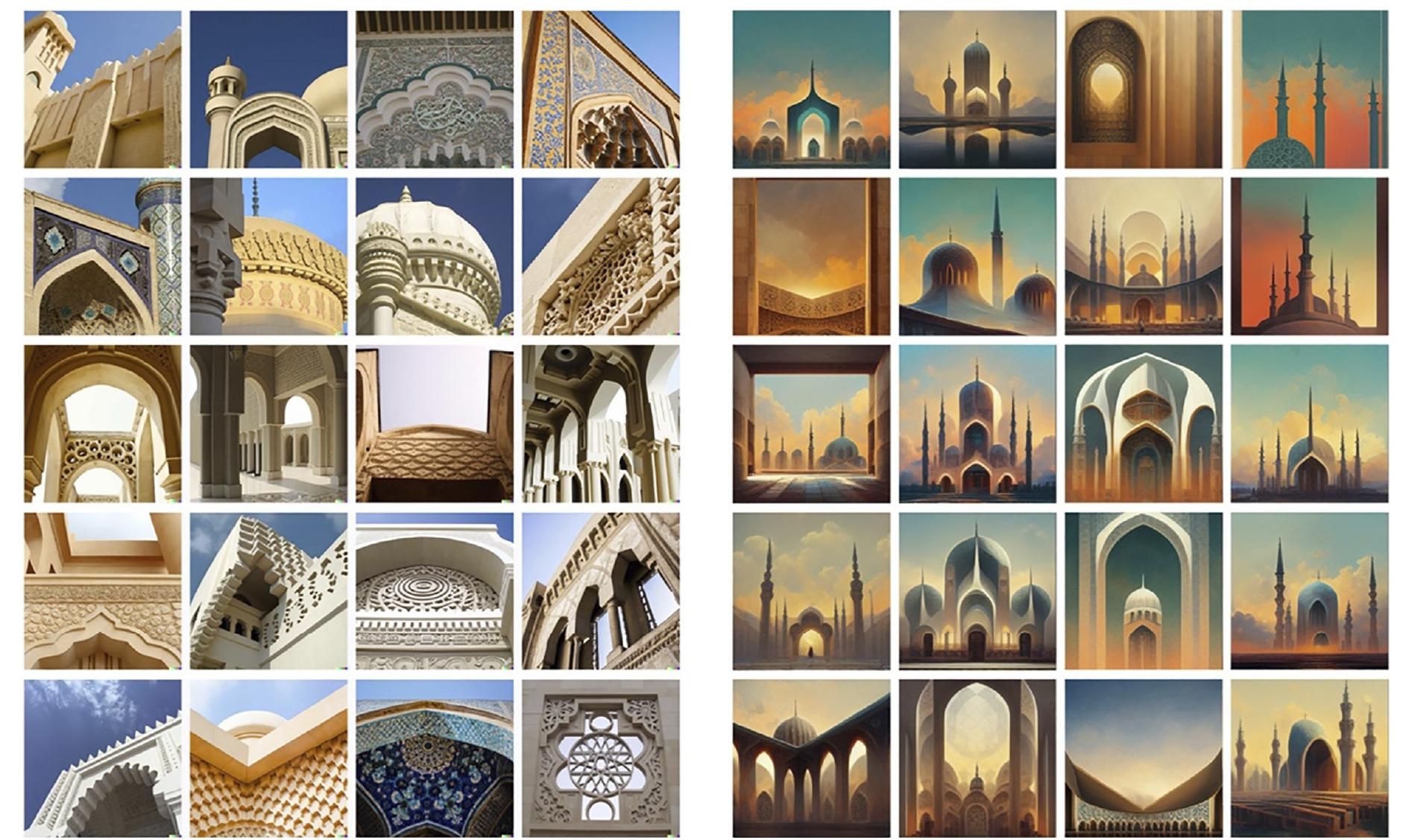 Examples of al-generated images using the prompt “islamic